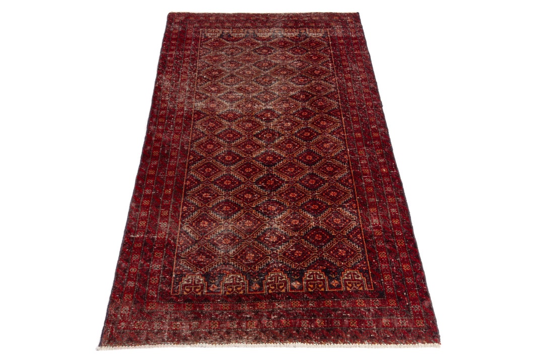 3x6 Vintage Rug, Turkish Rug, Red Rug, Anatolian Rug, Handmade Rug ...