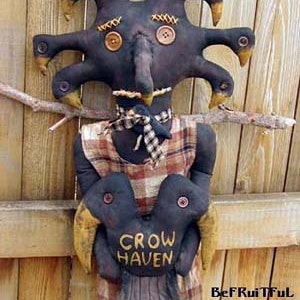 Large Primitive Crow Haven Black Dolls E Pattern - Etsy