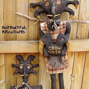 Large Primitive Crow Haven Black Dolls E Pattern - Etsy