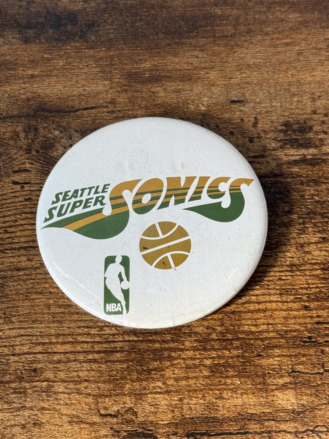 Vintage NBA Button Pin Seattle Super Sonics 3 1/2” - Etsy