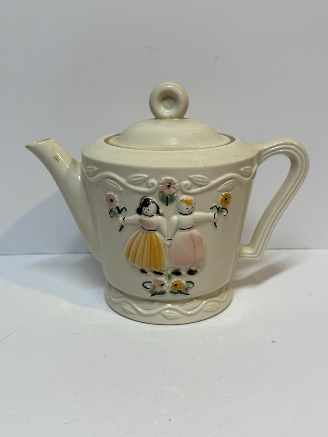 Vintage Porcelier 1940s Teapot Dutch Boy and Girl 7.25" - Etsy