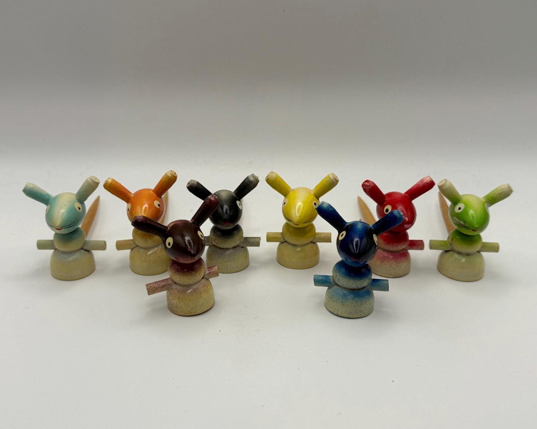 Lot of 8 Vintage MCM Wooden Mice Cheese Appetizer Picks - Etsy