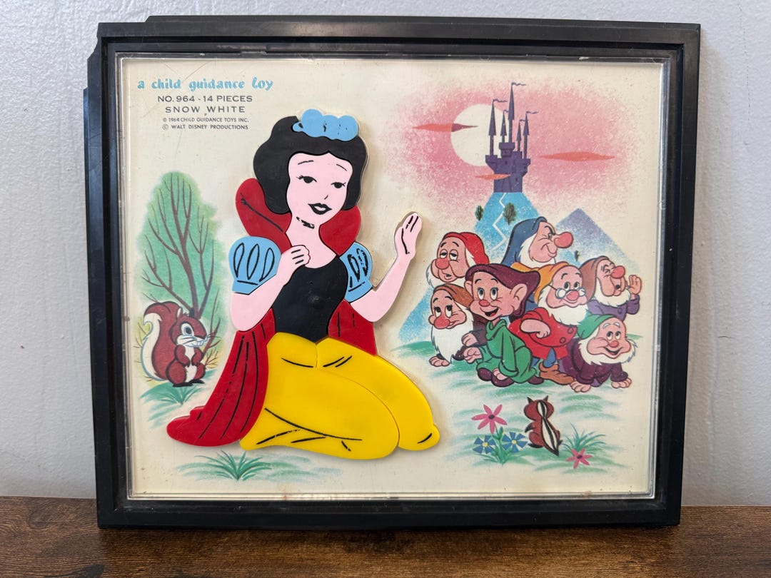 Vintage Walt Disney Snow White Puzzle 1964 Child Guidance Toy 964 14 ...