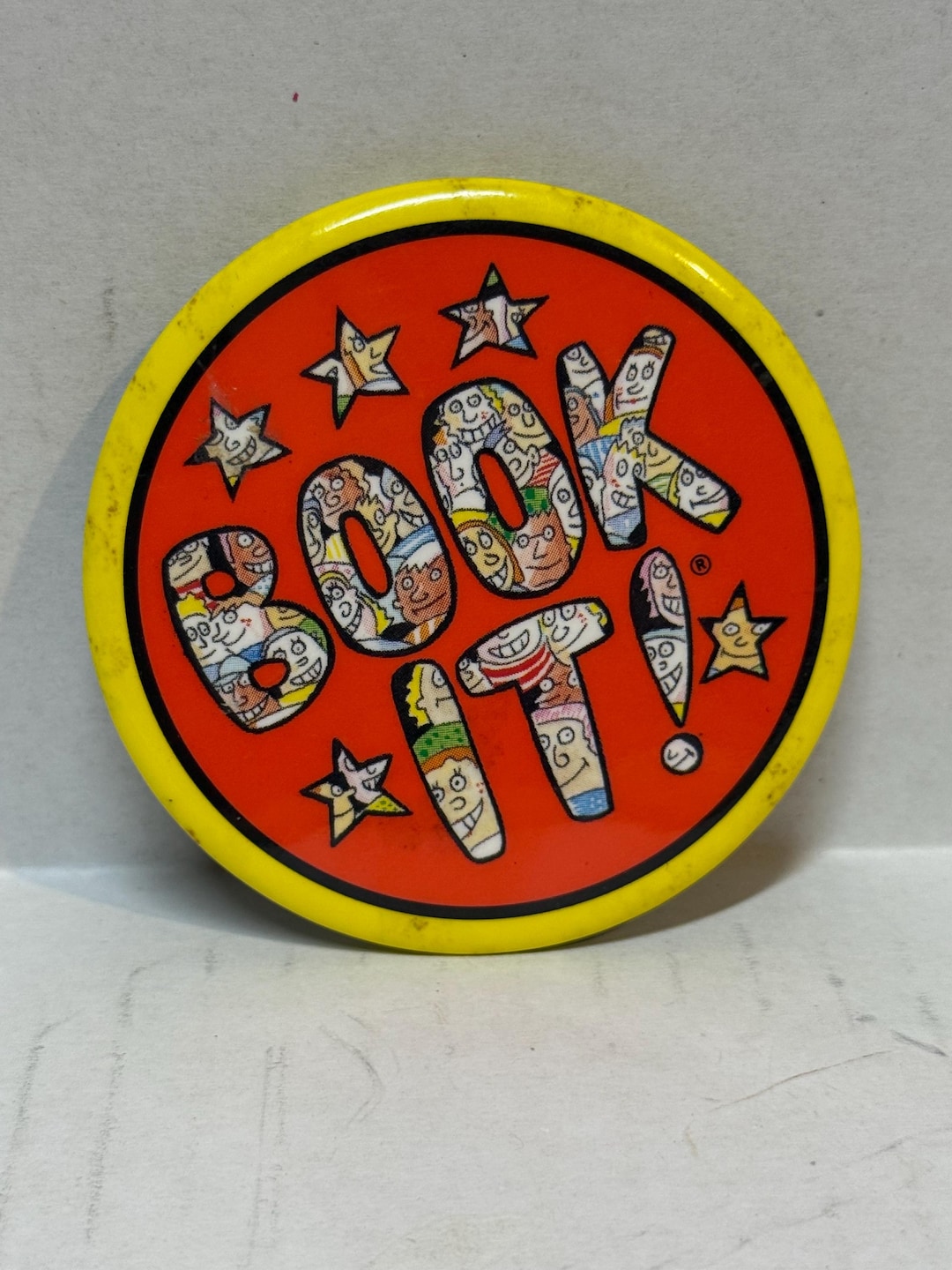 Vintage 1992 Pizza Hut Book It Pin/button Yellow and Red 3" - Etsy