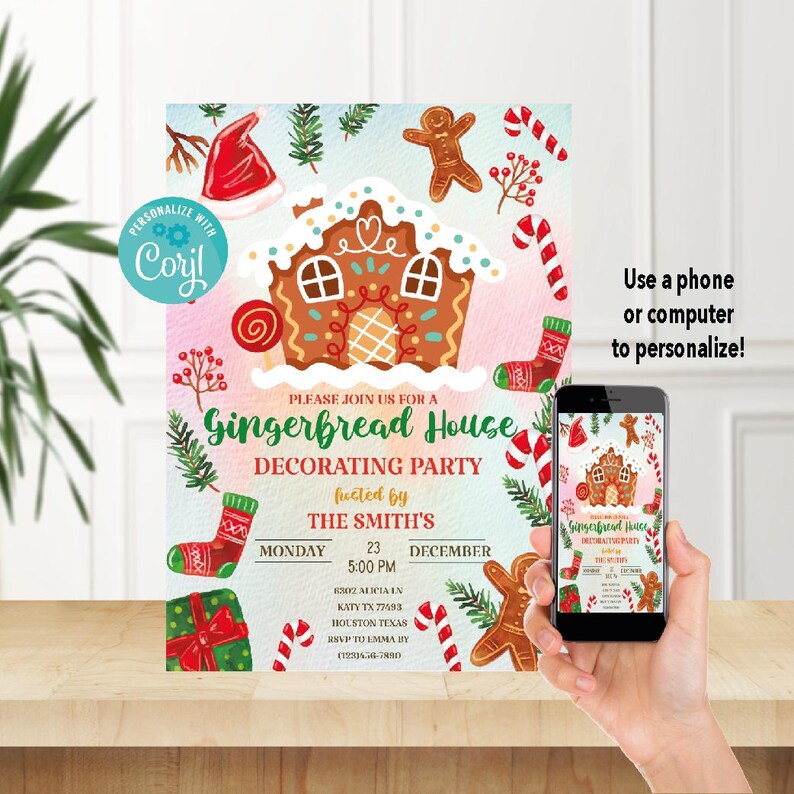 Editable Christmas Party Invitation, Christmas Party Invite ...