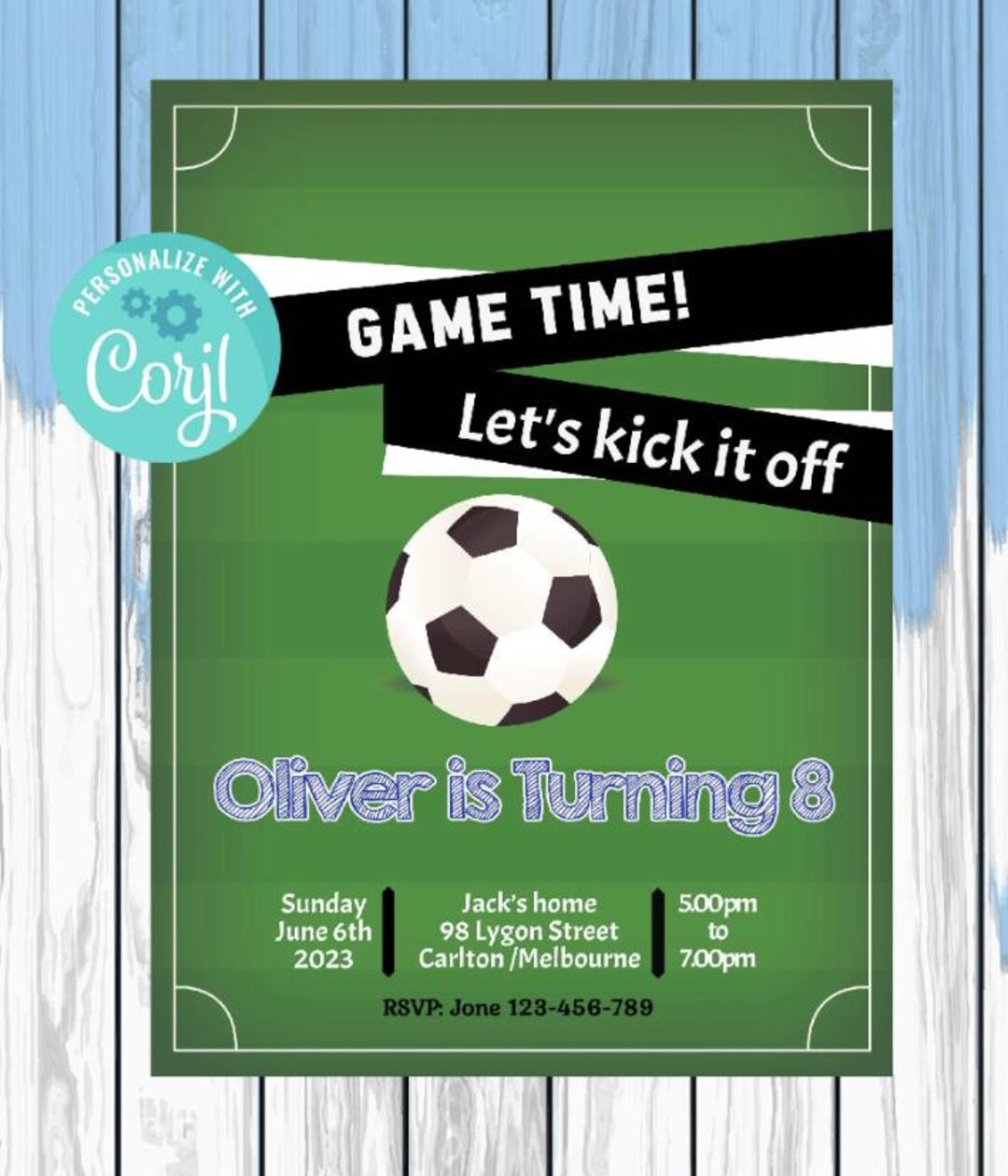 EDITABLE Soccer Birthday Invitation, Soccer Invitation,soccer Party ...
