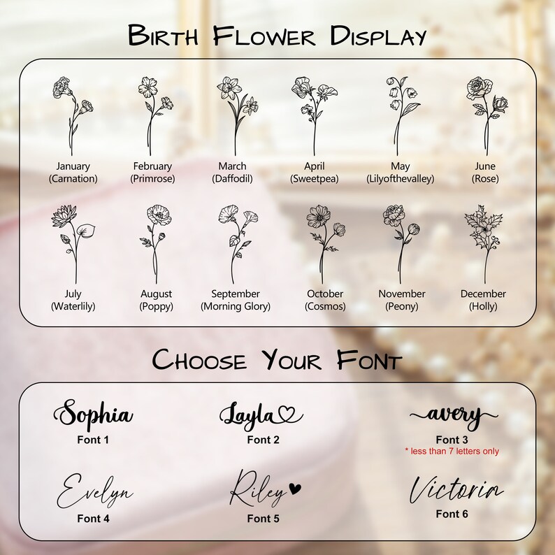 Birth Month Flower Gift for Girl Friends, Jewelry Box With Own Design ...