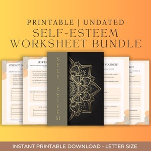 Self-esteem Worksheet Bundle for Teens and Adults Positive Affirmations ...