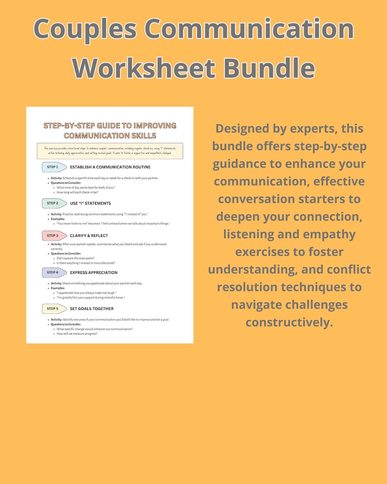 Couples Communication Worksheet Bundle the Ultimate Couples ...