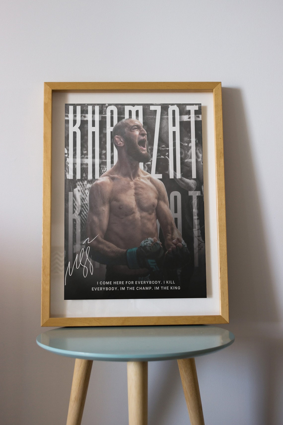 Khamzat Chimaev Print UFC Poster MMA Gift UFC Fighter Champion Print ...