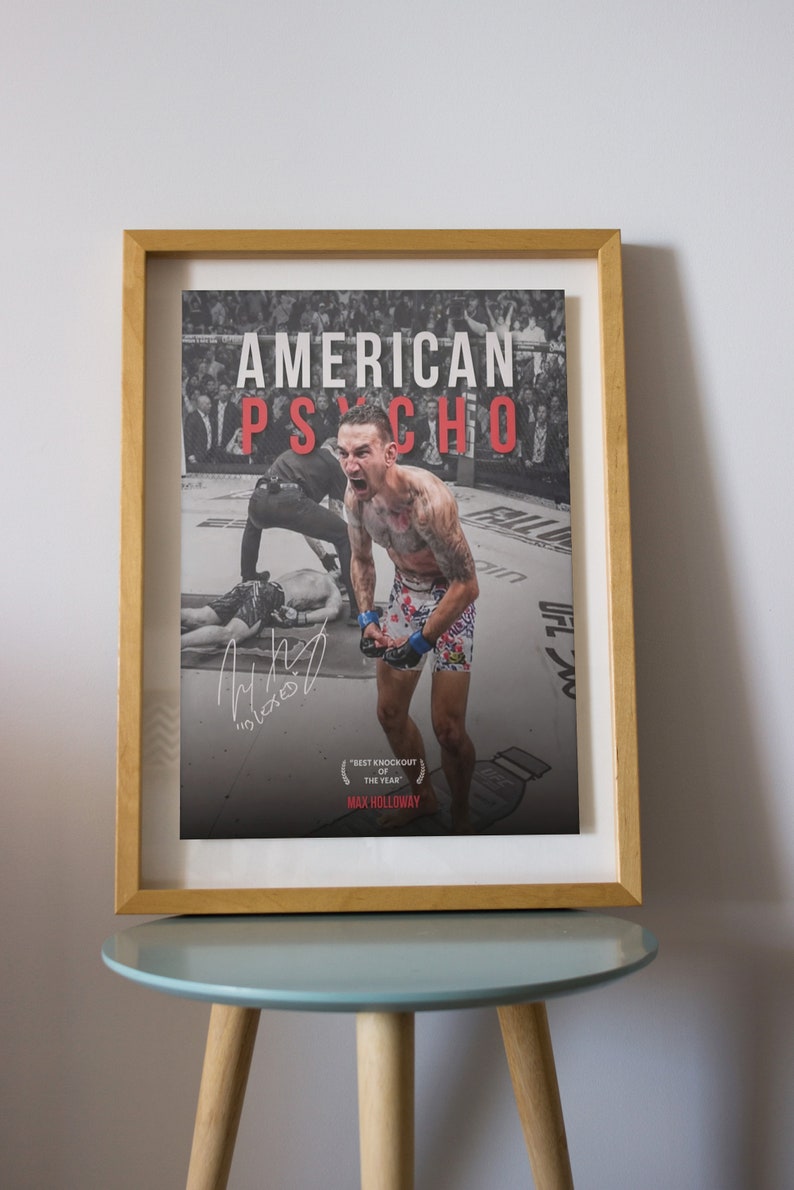Max Holloway American Psycho Print UFC Poster MMA Gift UFC Fighter ...