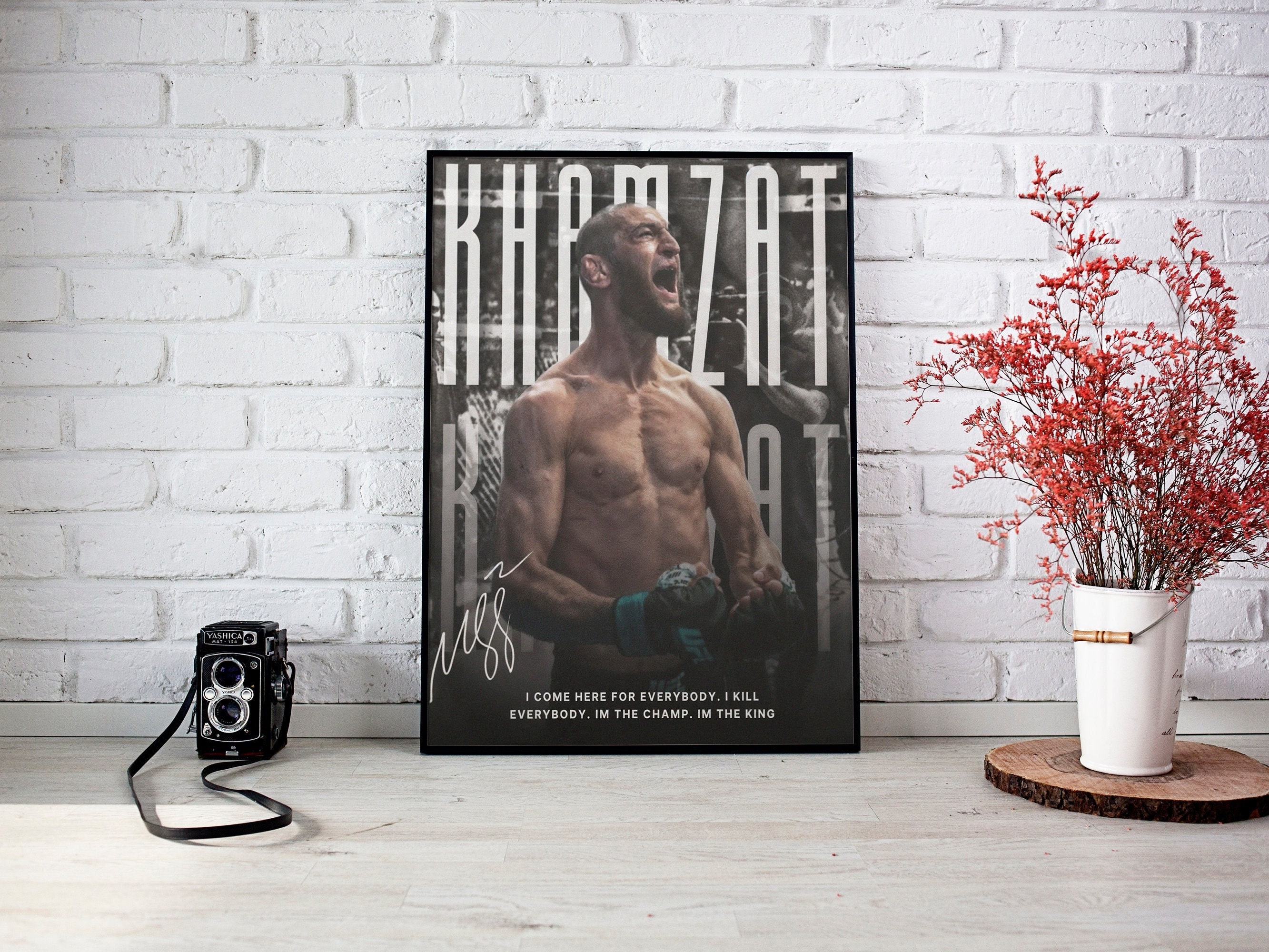 Khamzat Chimaev Print UFC Poster MMA Gift UFC Fighter Champion Print ...