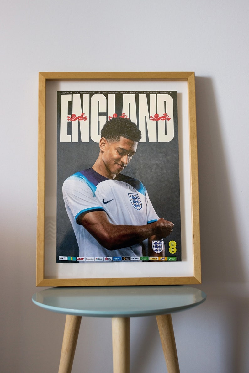 Jude Bellingham England Poster Euro 2024 Three Lions Madrid Poster ...