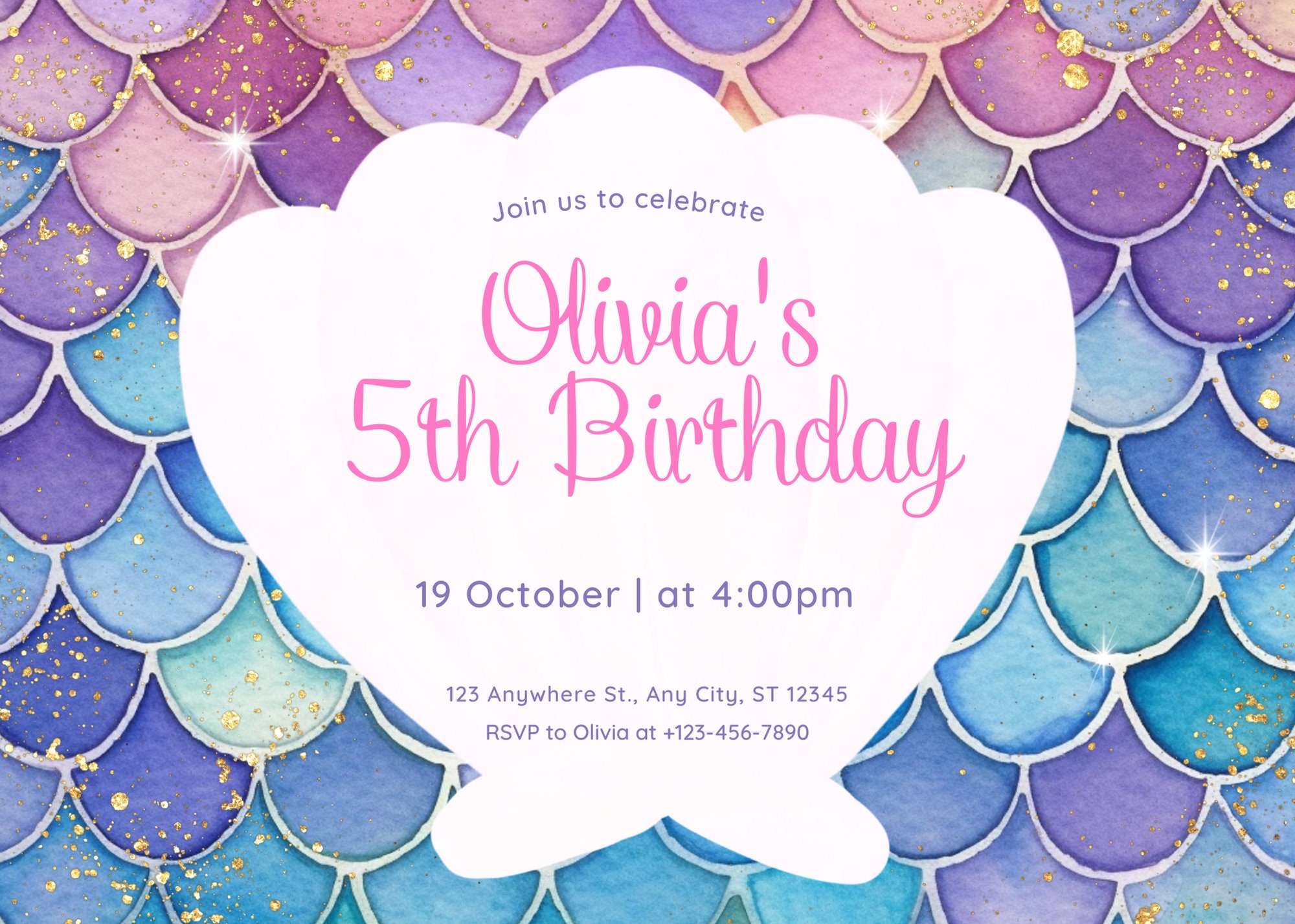 Mermaid Birthday Party Invitation - Etsy