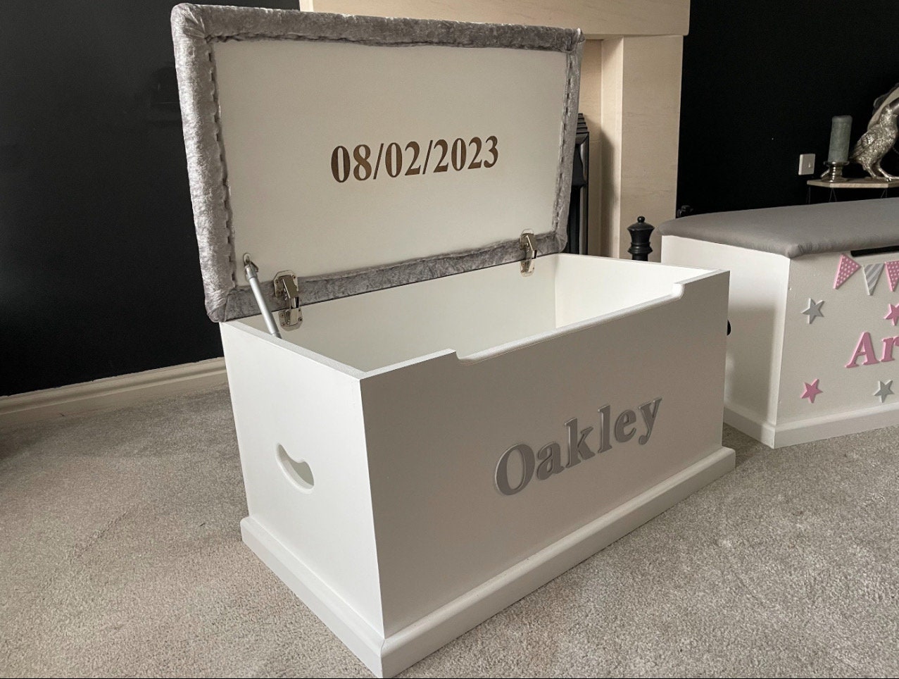 Handmade Bespoke Wooden Personalised Toy Box With Soft Close Hinges and ...