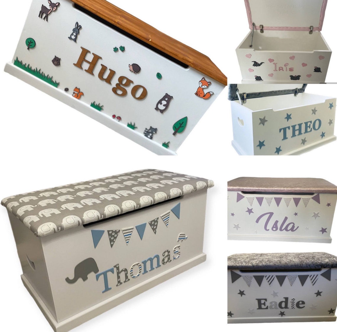 Handmade Bespoke Wooden Personalised Toy Box With Soft Close Hinges and ...