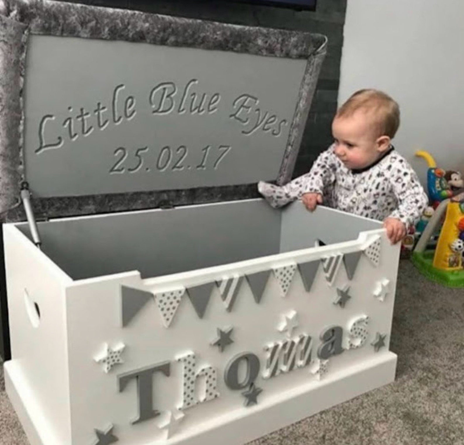 Handmade Bespoke Wooden Personalised Toy Box With Soft Close Hinges and ...