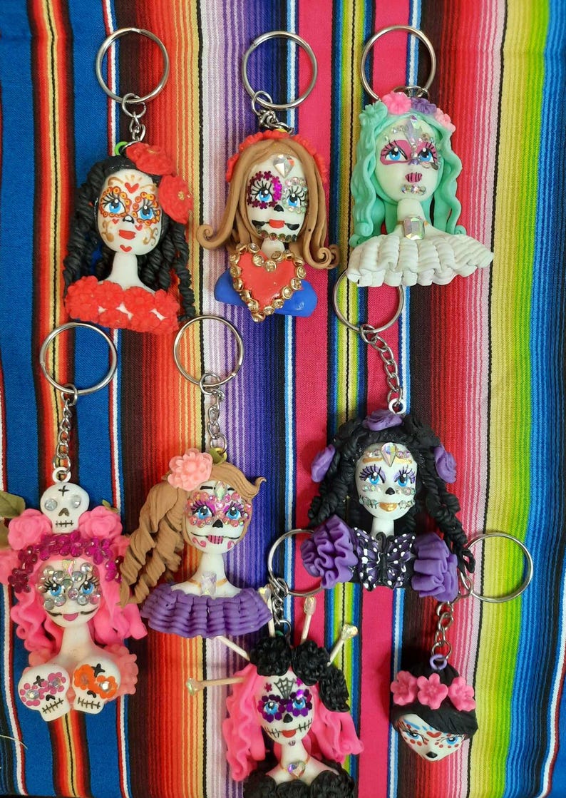 Mexican Catrinas Keychains - Etsy