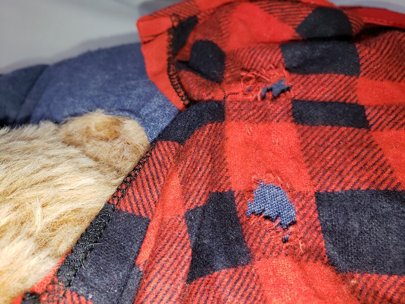 Vintage Farrell Furskins Teddy Bear 1983 1984 Jeans Red Plaid Shirt 23 ...
