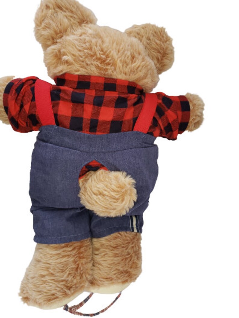 Vintage Farrell Furskins Teddy Bear 1983 1984 Jeans Red Plaid Shirt 23 ...