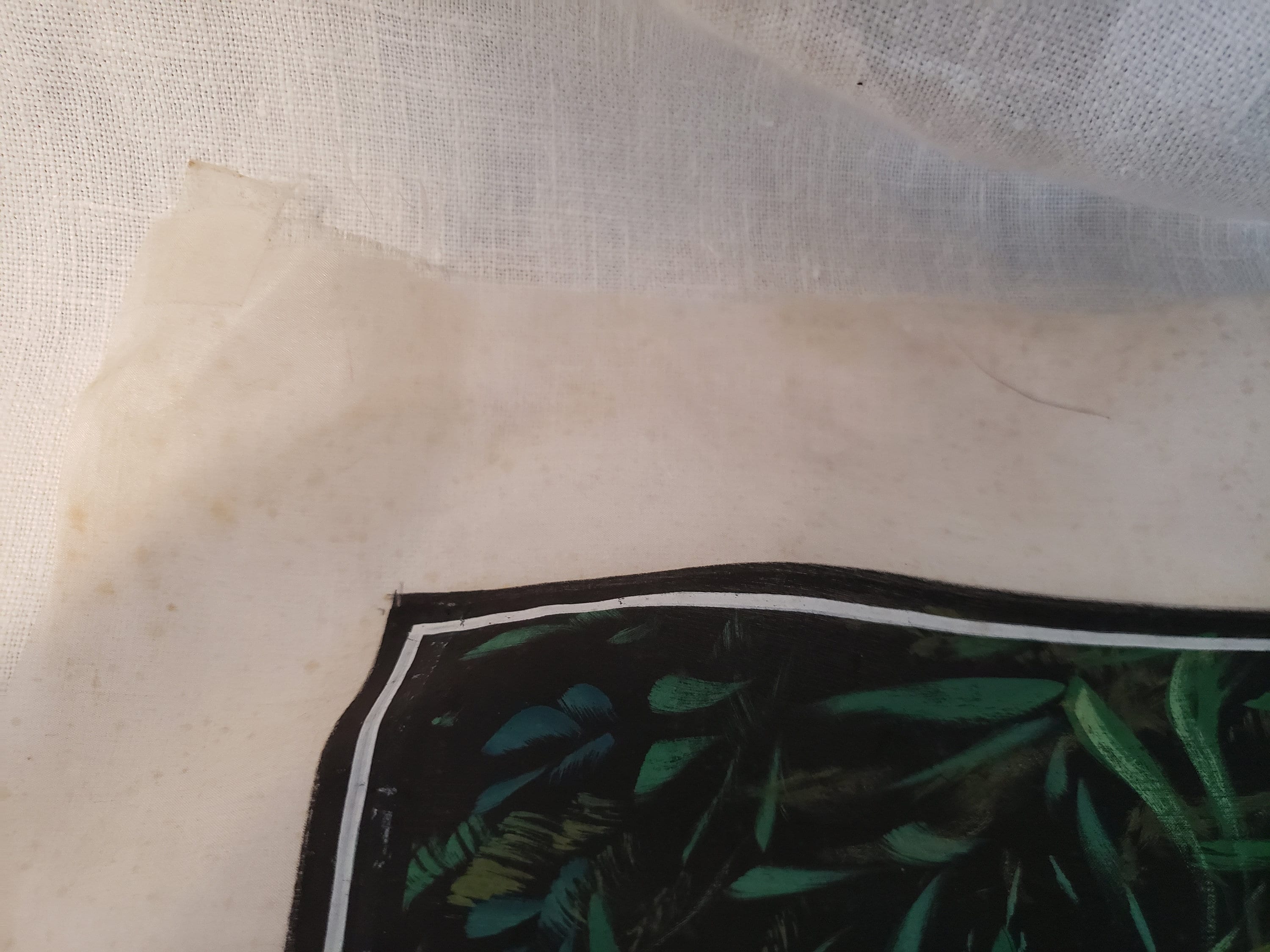 Post WW2 Vintage White Tiger Japanese Silk Painting Hand Painted ...
