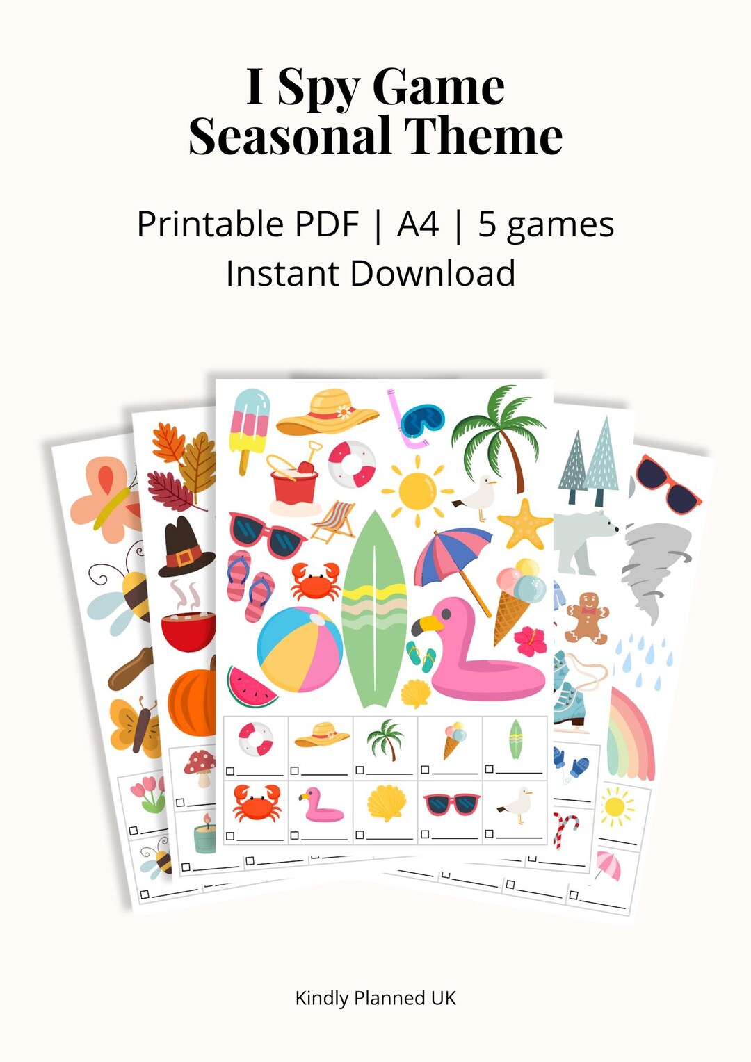 Seasonal I Spy Game | Printable Activity Sheets for Kids (PDF) - Etsy UK