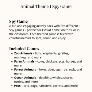 Printable I Spy Game Pack | Zoo, Farm, Ocean, Forest & Pet Animals ...