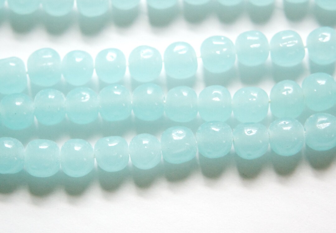 Vintage Calcedon Blue Glass Baroque Beads Japan 8-9mm (6) Jpn006a - Etsy