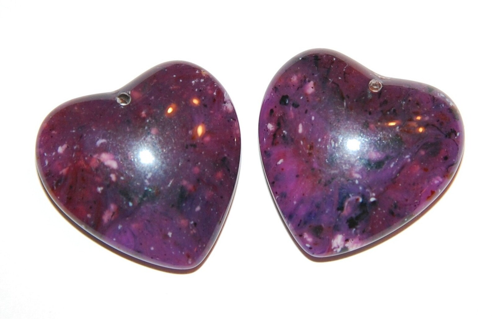 Purple Marbled Vintage Lucite Heart Pendant Pnd091a - Etsy