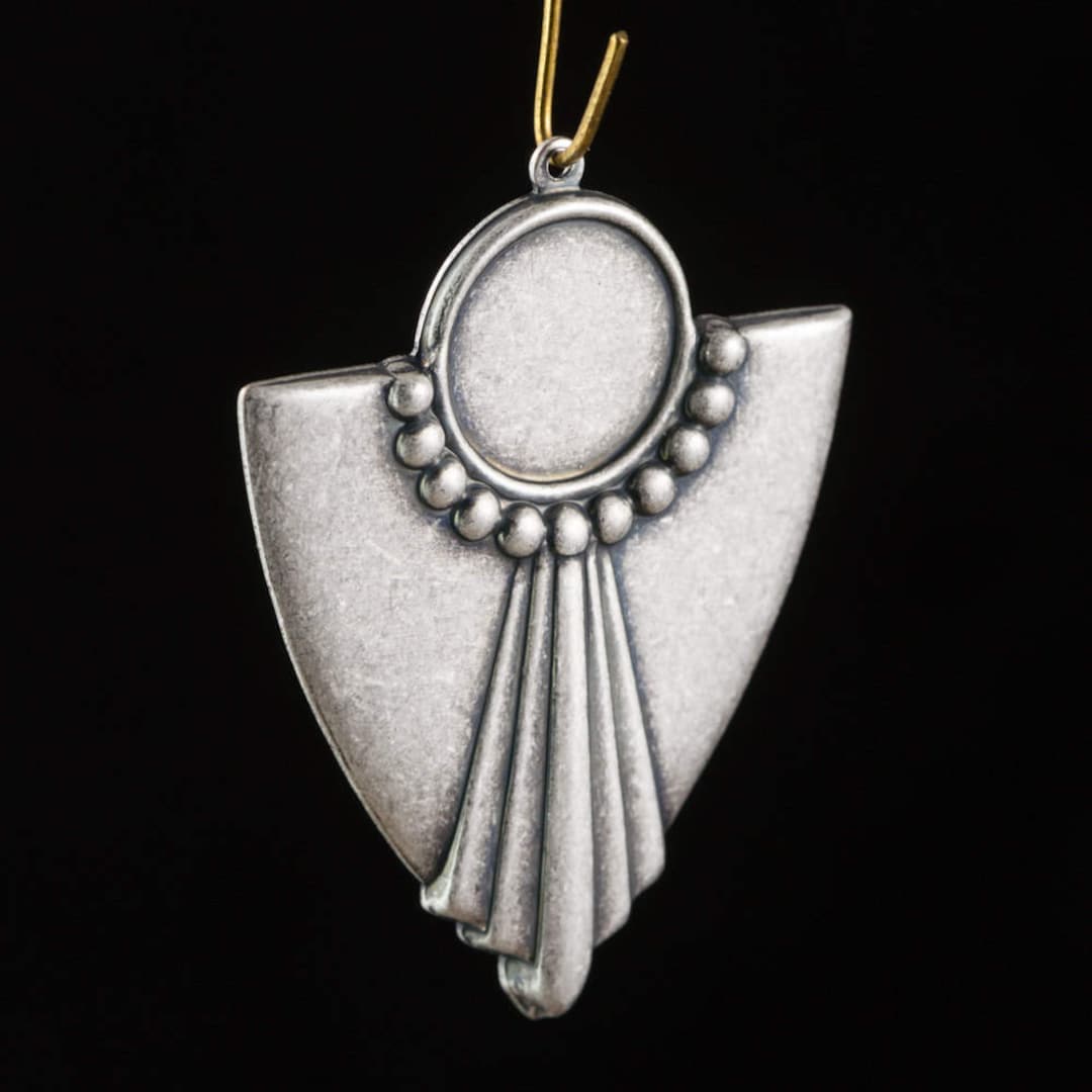 1 Loop Silver Ox Deco Swag Shield Pendant With 13mm Setting 4 Pnd022k ...