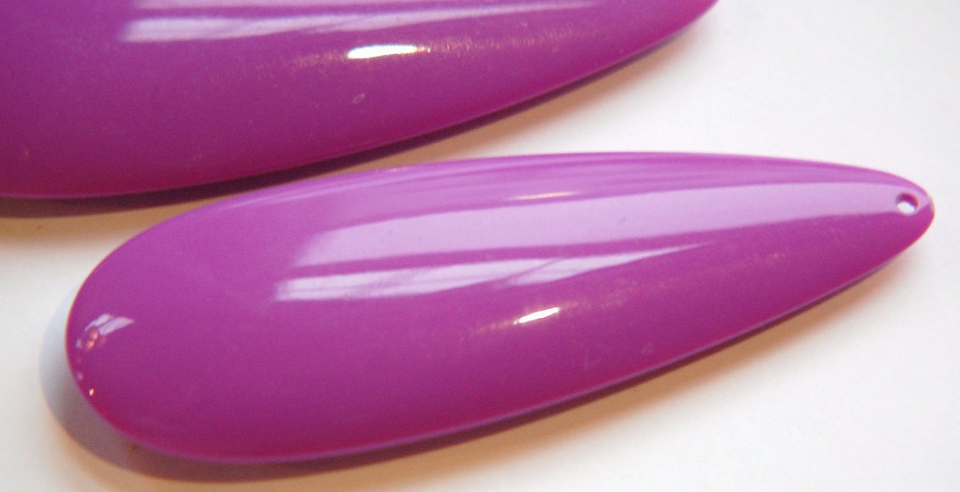 Large Vintage Acrylic Purple Teardrop Pendants LG (2) Pnd145c - Etsy