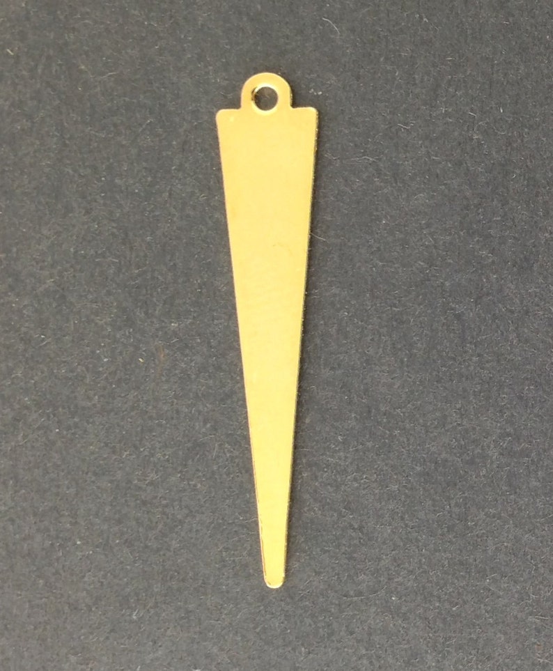 1 Loop Long Narrow Gold Plated Triangle Pendant Findings - Etsy