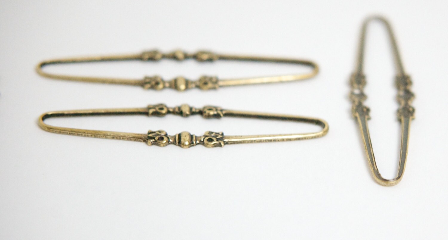 Brass Ox Plated Long Oval Link Connector Drop 4 Mtl321c - Etsy