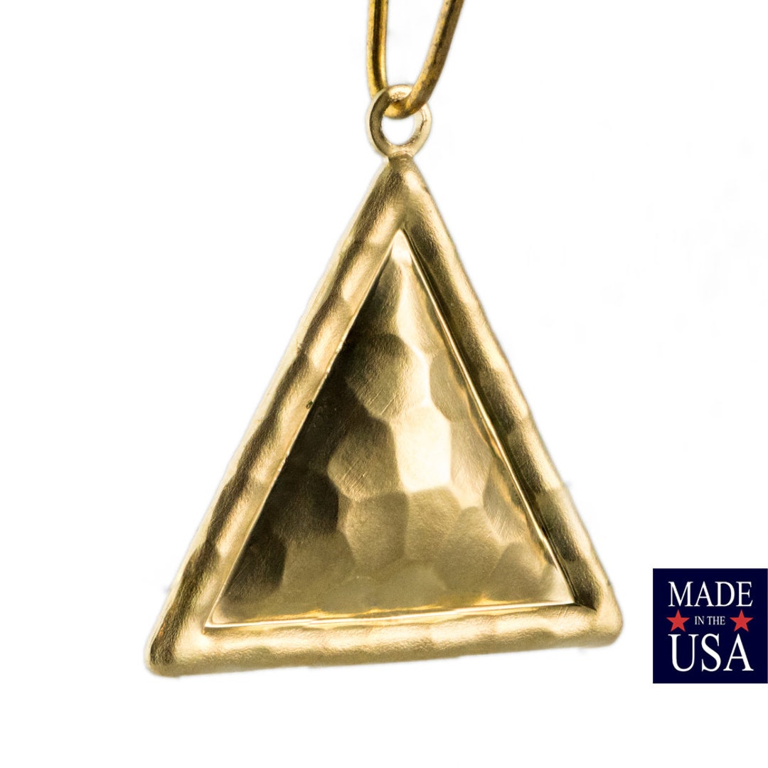 Hammered Raw Brass Triangle With Top Loop Pendant Drops (4) Mtl491a - Etsy