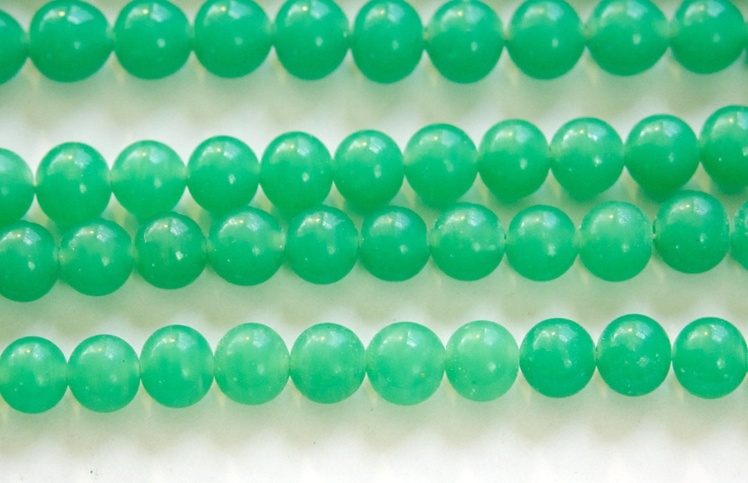 Vintage Jade Green Glass Beads Japan 8mm (8) Jpn003k - Etsy
