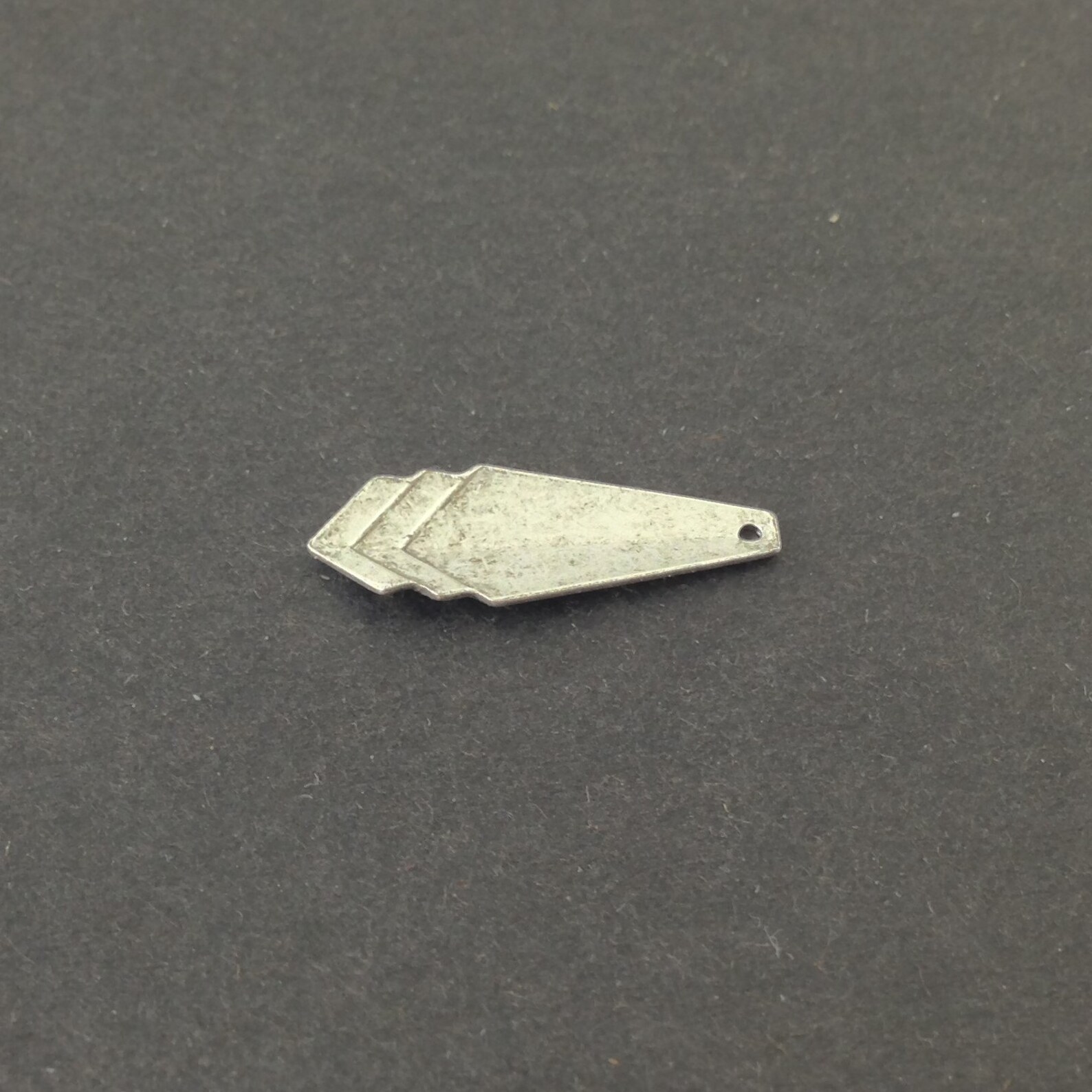 Antique Silver Plated Layered Triangle Pendant Charm Drop SM - Etsy