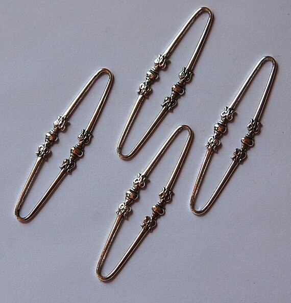 Silver Plated Long Oval Link Connector Drop 4 Mtl321b | Etsy