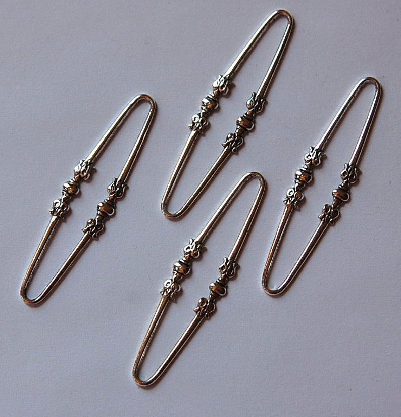 Silver Plated Long Oval Link Connector Drop 4 Mtl321b | Etsy