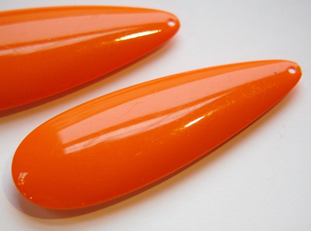Vintage Acrylic Orange Teardrop Pendants LG (2) Pnd145 - Etsy