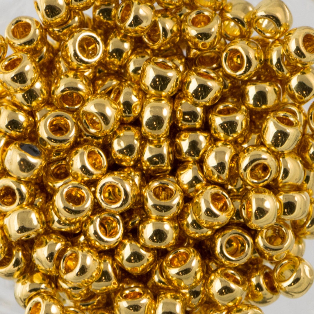 8/0 TOHO ROUND Metallic 24K Gold Plated Seed Bead (8g) - Etsy