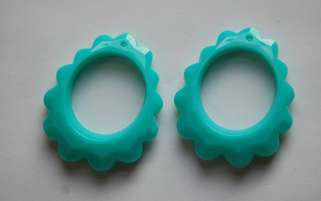 Vintage Turquoise Blue Scalloped Pendants Germany Pnd133j - Etsy