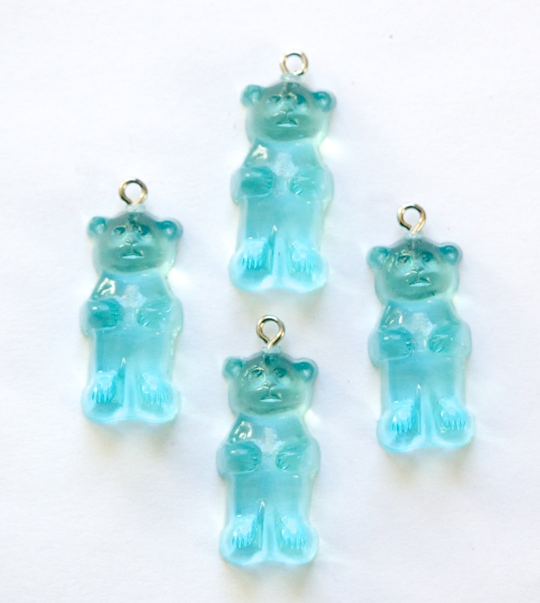 Aqua Blue Gummi Bear Charms Drops (4) Chr152k - Etsy