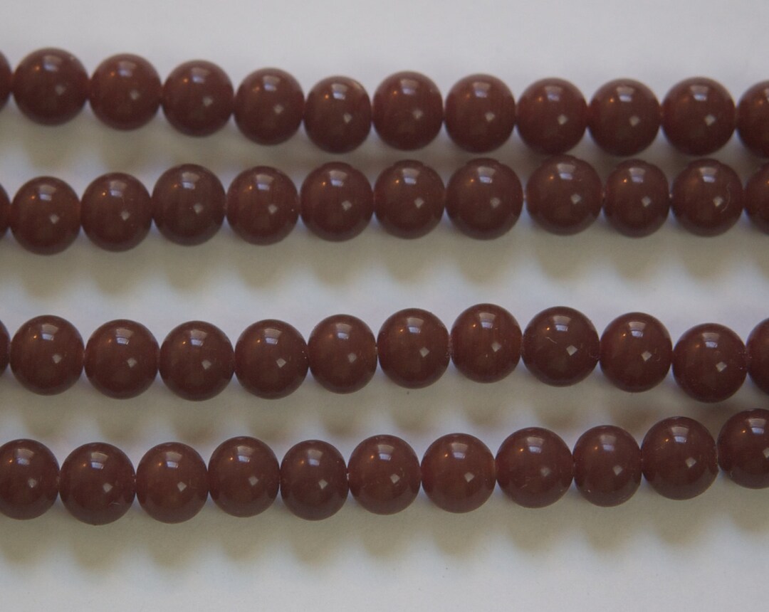 Vintage Opaque Brown Glass Beads Japan 8mm (8) Jpn003r - Etsy