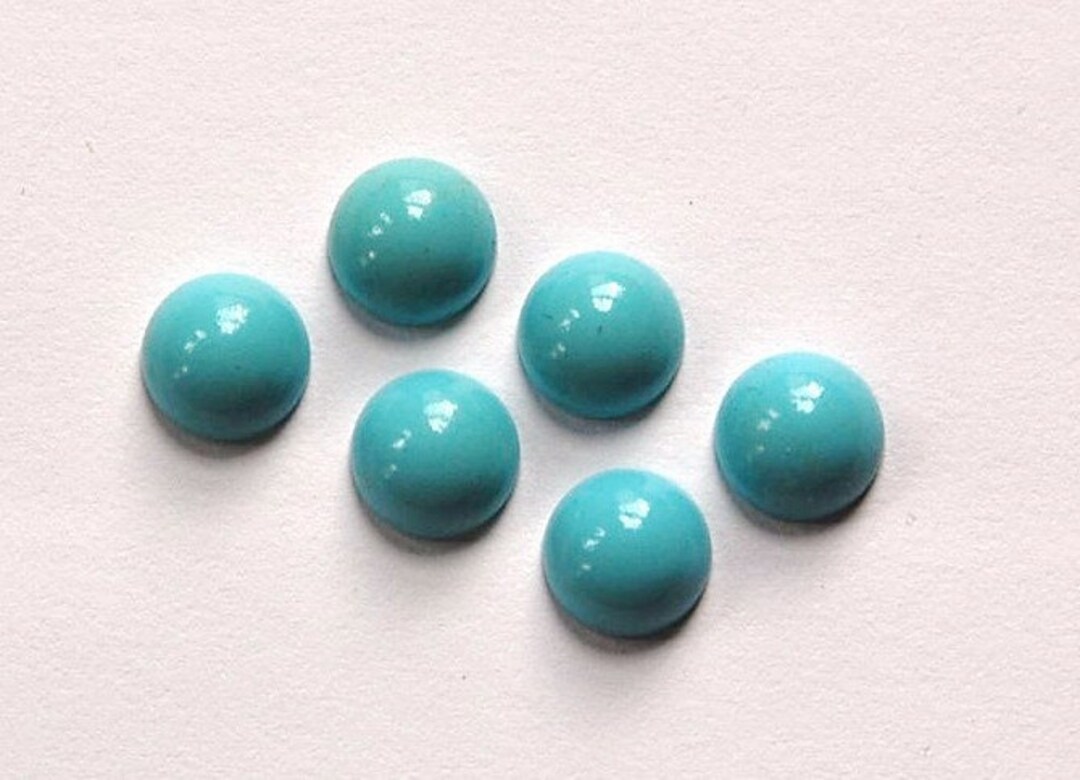 Vintage Opaque Turquoise Blue Acrylic Domed Cabochons 9mm Cab702y - Etsy