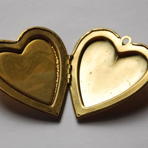 Large Vintage Raw Brass Heart Locket With Setting Lkt004c - Etsy
