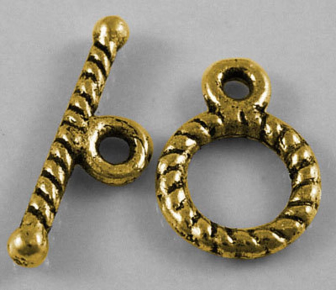 Twisted Top Antiqued Gold Toggles (20 Sets) Tog003b - Etsy