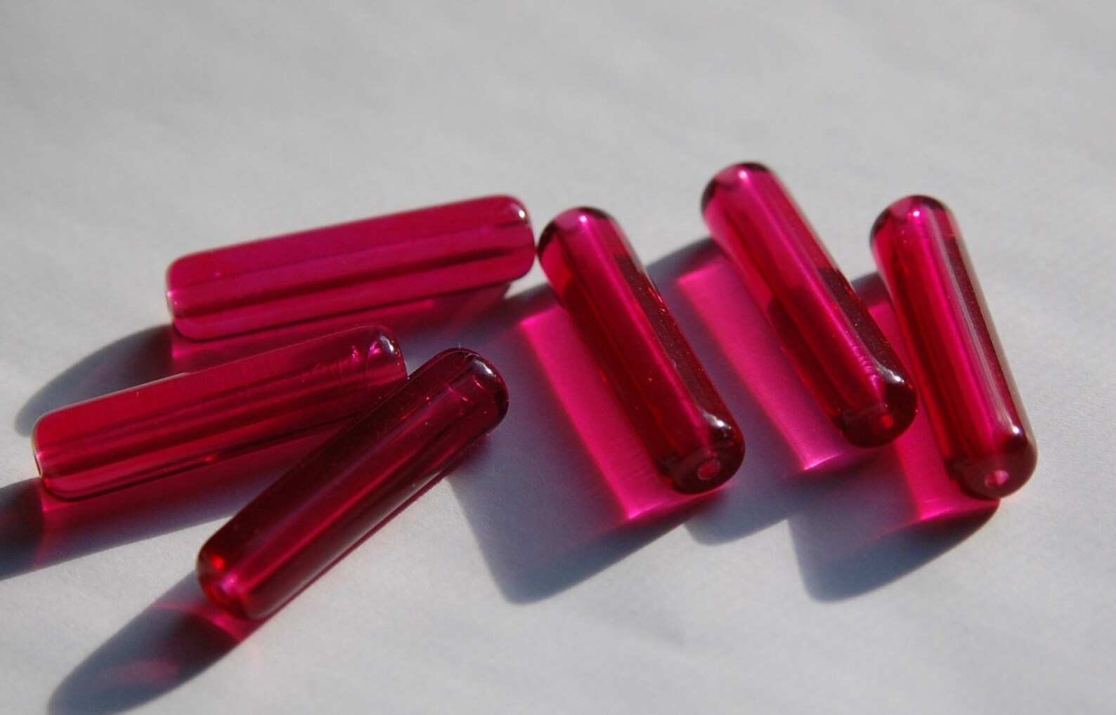 Vintage Translucent Red Plastic Tube Beads 6 Bds818b - Etsy