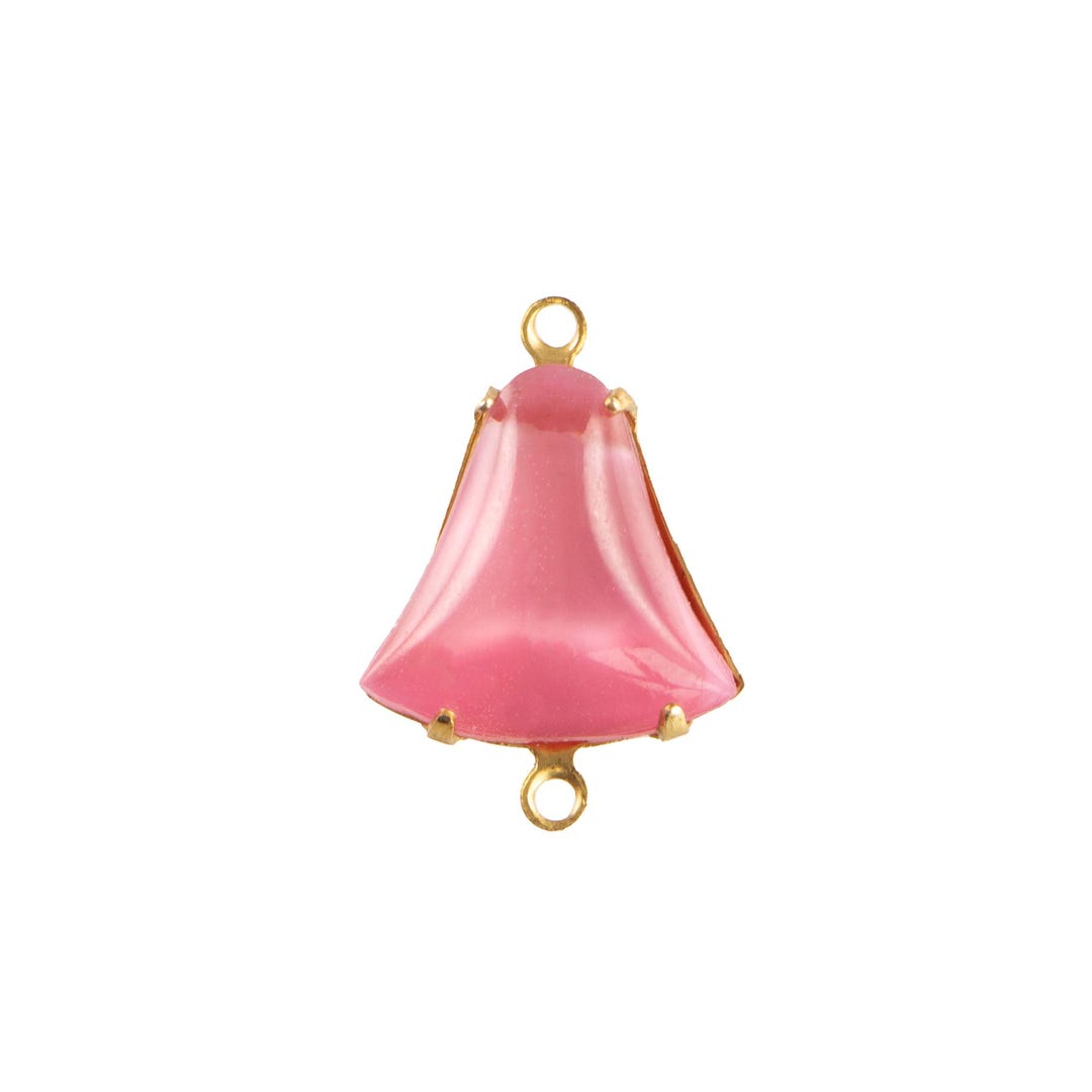 12mm Pink Moonglow Glass Bell Stone in 2 Loop Setting - Etsy