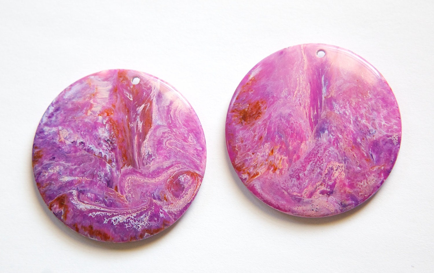 Vintage Pink Marbled Plastic Pendants 40mm Pnd116h | Etsy