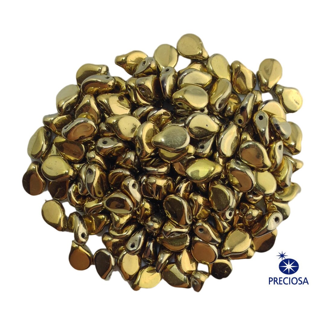 7x5mm Gold Preciosa Czech Pip Glass Beads (50) - Etsy